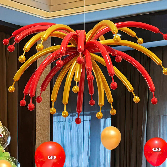 Новогодние длинные полосы фейерверков, воздушные шары, атмосфера рождественской сцены, декор для баров, ресторанов, магазинов, детских садов и праздничного оформления