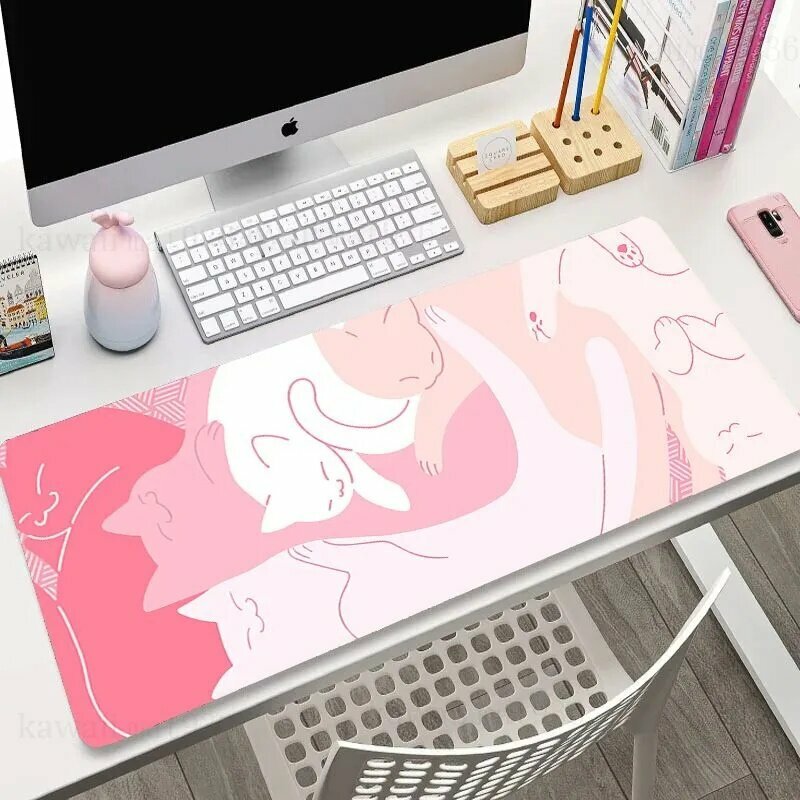 CUTE CAT Коврик для мышки, XL, светло-бежевый, розовый