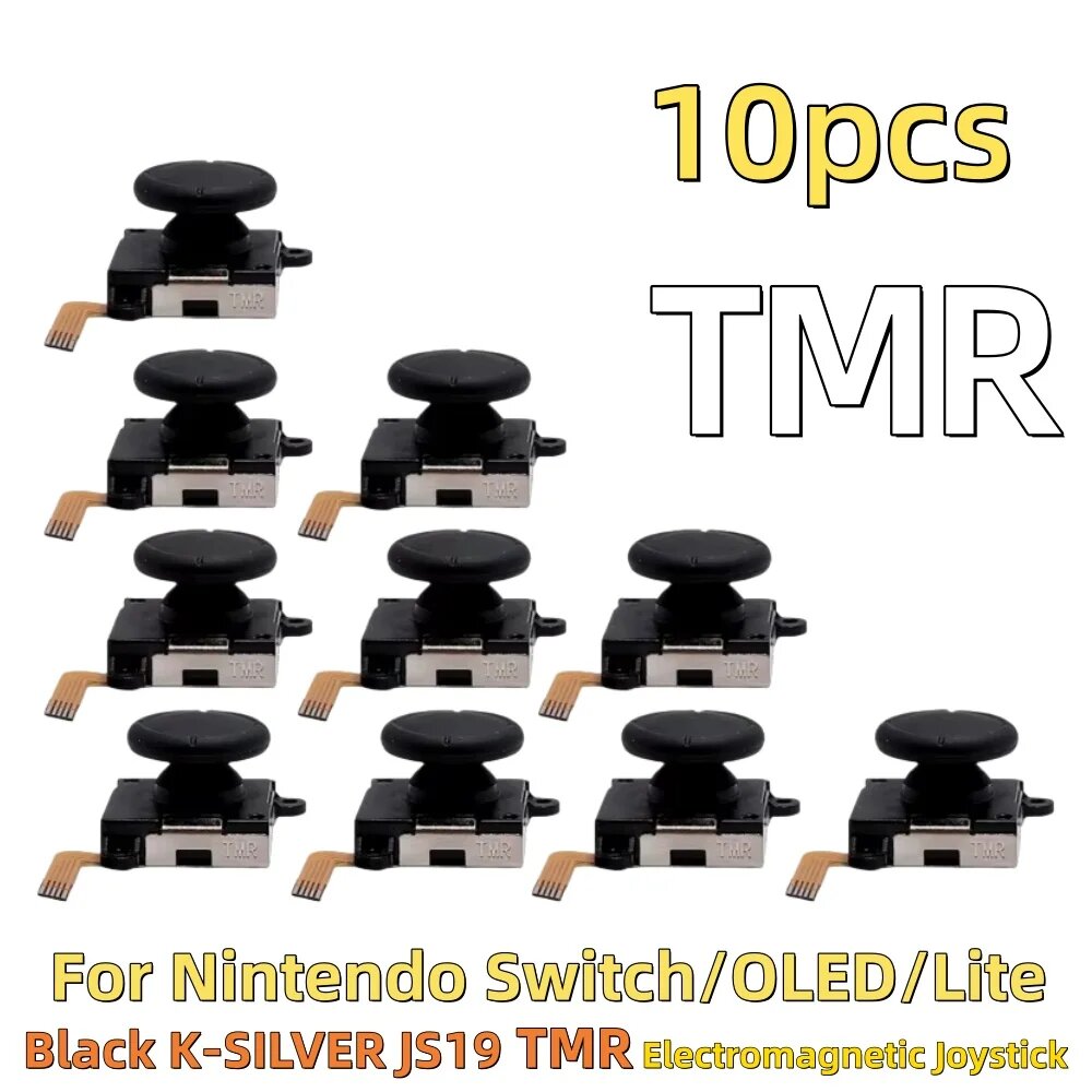 10шт. Джойстики TMR Black для Nintendo Switch/OLED/Lite