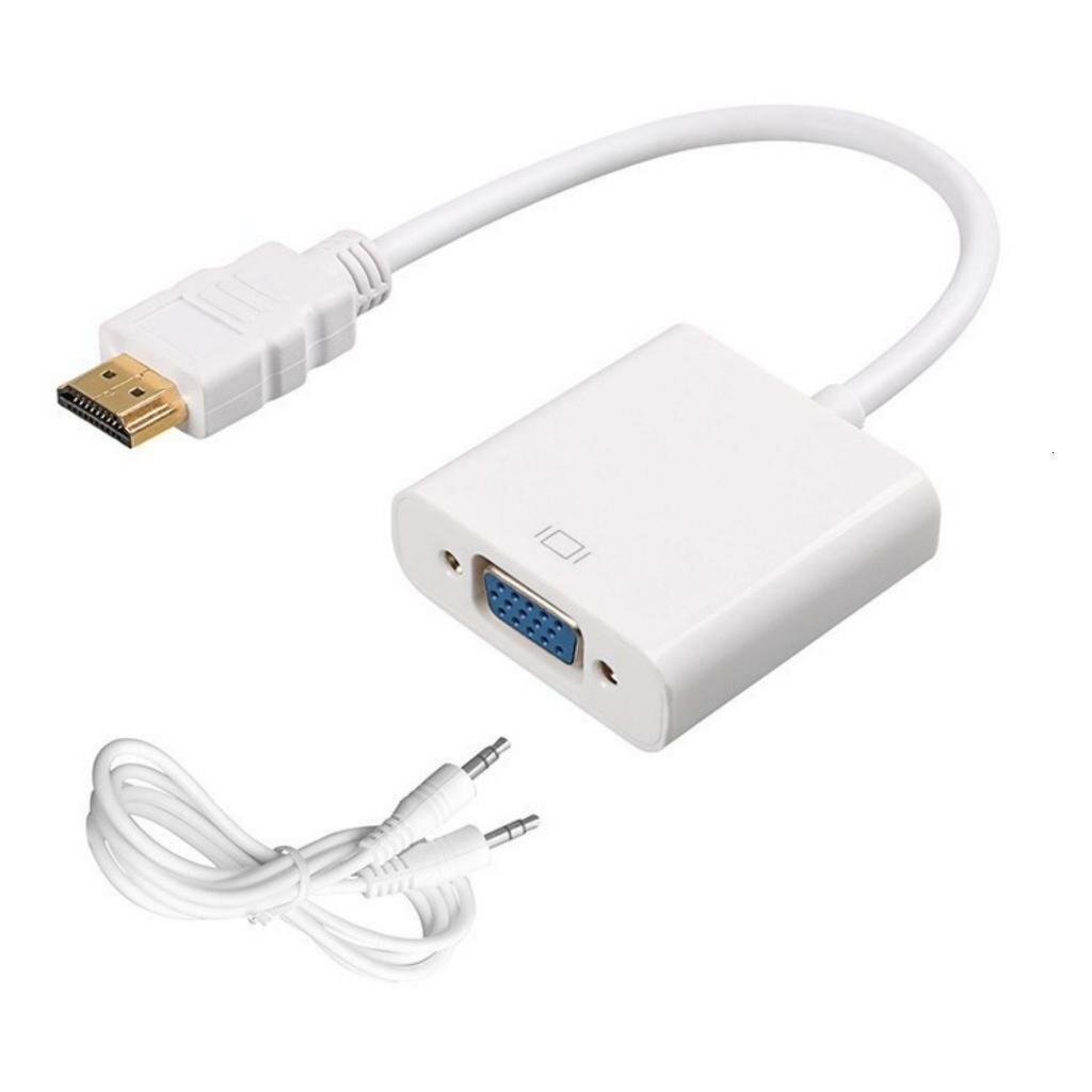 Адаптер HDMI–VGA с аудиовыходом, Белый - Со звуком