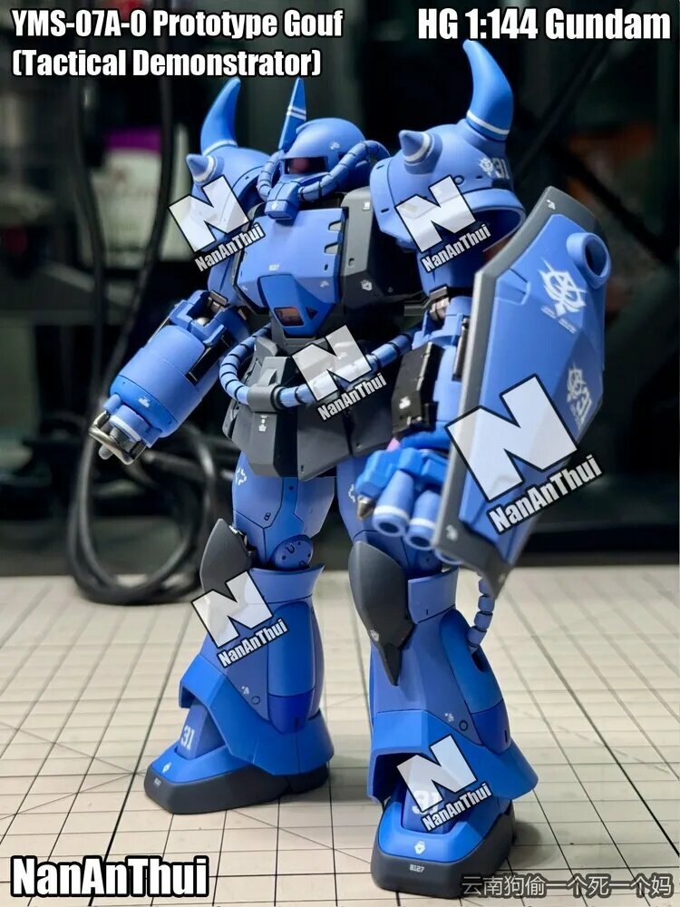 Сборная Игрушечная фигурка модель HG 1:144 Gundam YMS-07B-0 Prototype Gouf (Tactical Demonstrator), ZAKU, Высококачественная модель, Поставляется с бесплатными наклейками