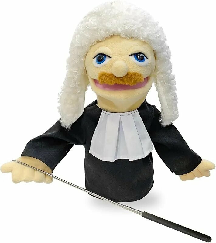 Ручная кукла Судья 50 см Мягкая игрушка с подвижным ртом для детей и взрослых