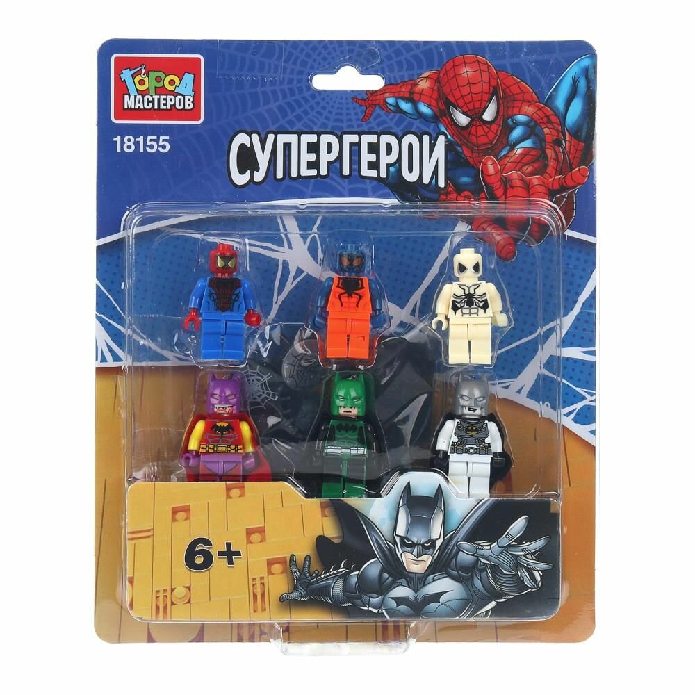 Конструктор фигурки бэтмен+спайдермен -6 шт.