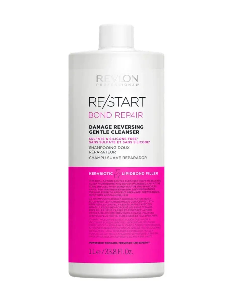Шампунь Revlon Professional Re/Start Bond Repair Damage Reversing Gentle Cleaser, без силиконов, 1000 мл