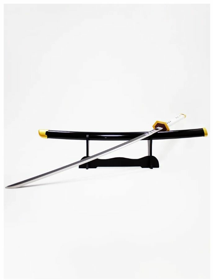 Сувенирная катана Сабито из аниме Demon Slayer (Белый/Желтый)