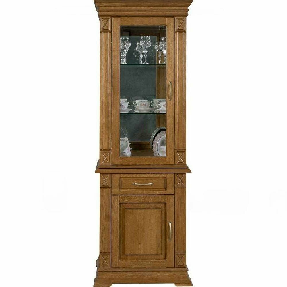 Шкаф-витрина , Верди Premium 027 классический орех 2, 60*50*200