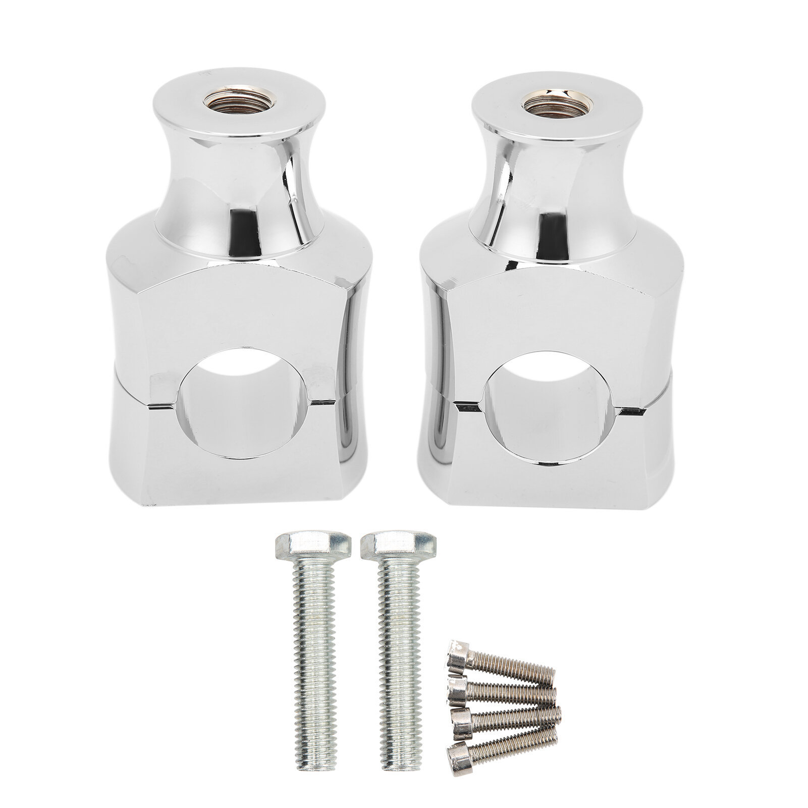 4 шт. Подъемники руля мотоцикла, крепежный хомут, алюминиевый сплав, универсальная модификация, замена, серебристый цвет