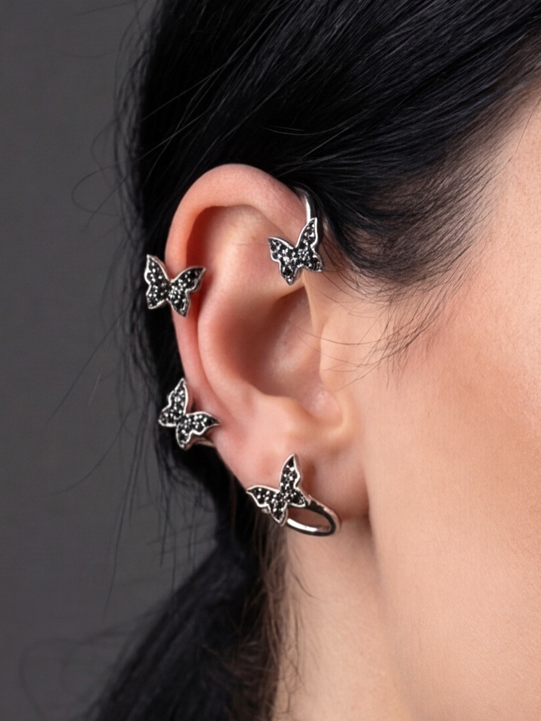 Моносерьга кафф, фианит