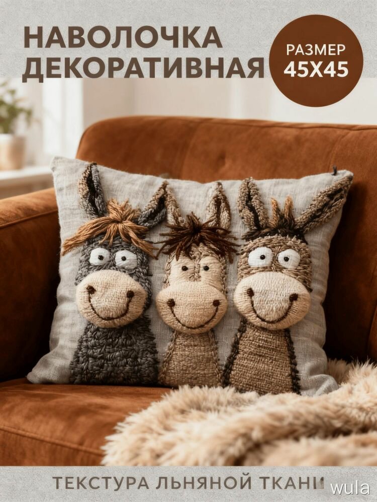 Наволочка декоративная 45x45 см, 1 шт.