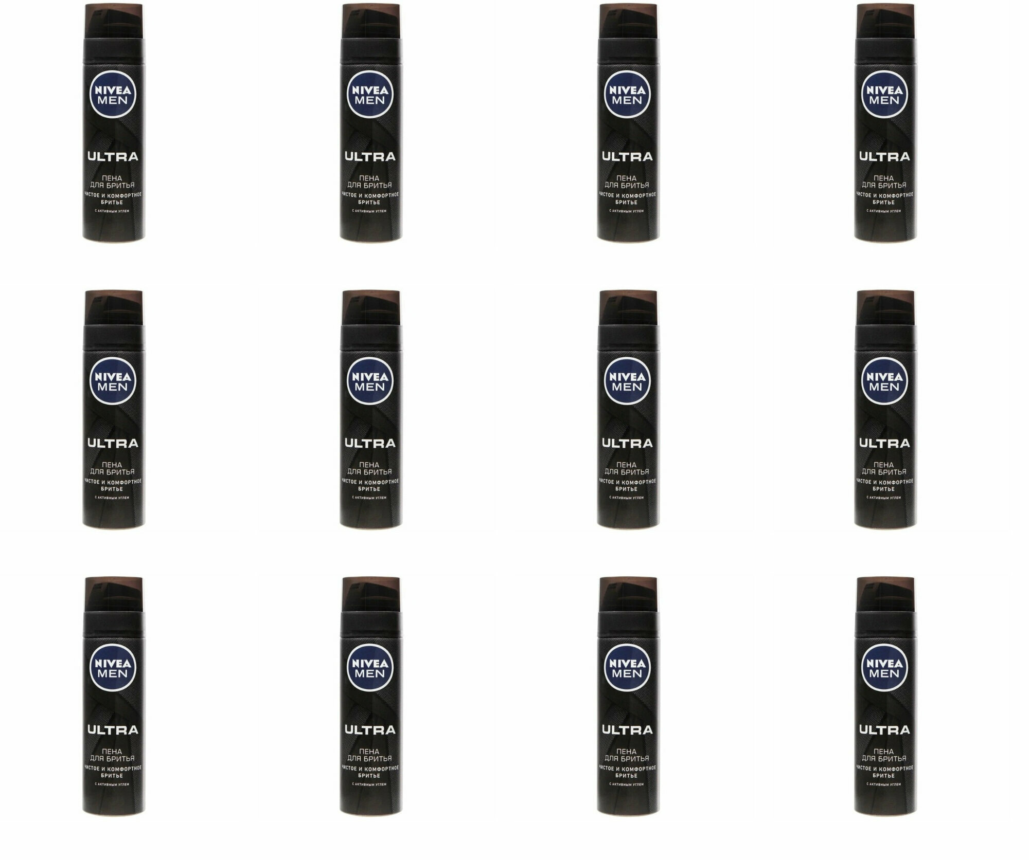 Пена для бритья Nivea, Men, Ultra, 200 мл, 12 шт.