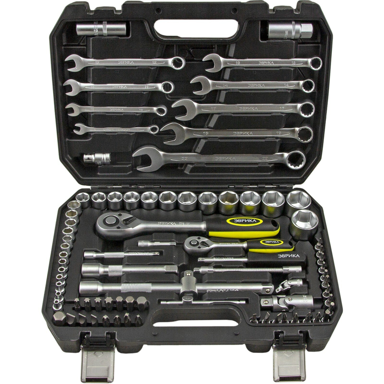 ER-80082 Набор инструмента ER-80082 1/4"&1/2"DR 6-гранный 82 предмета эврика