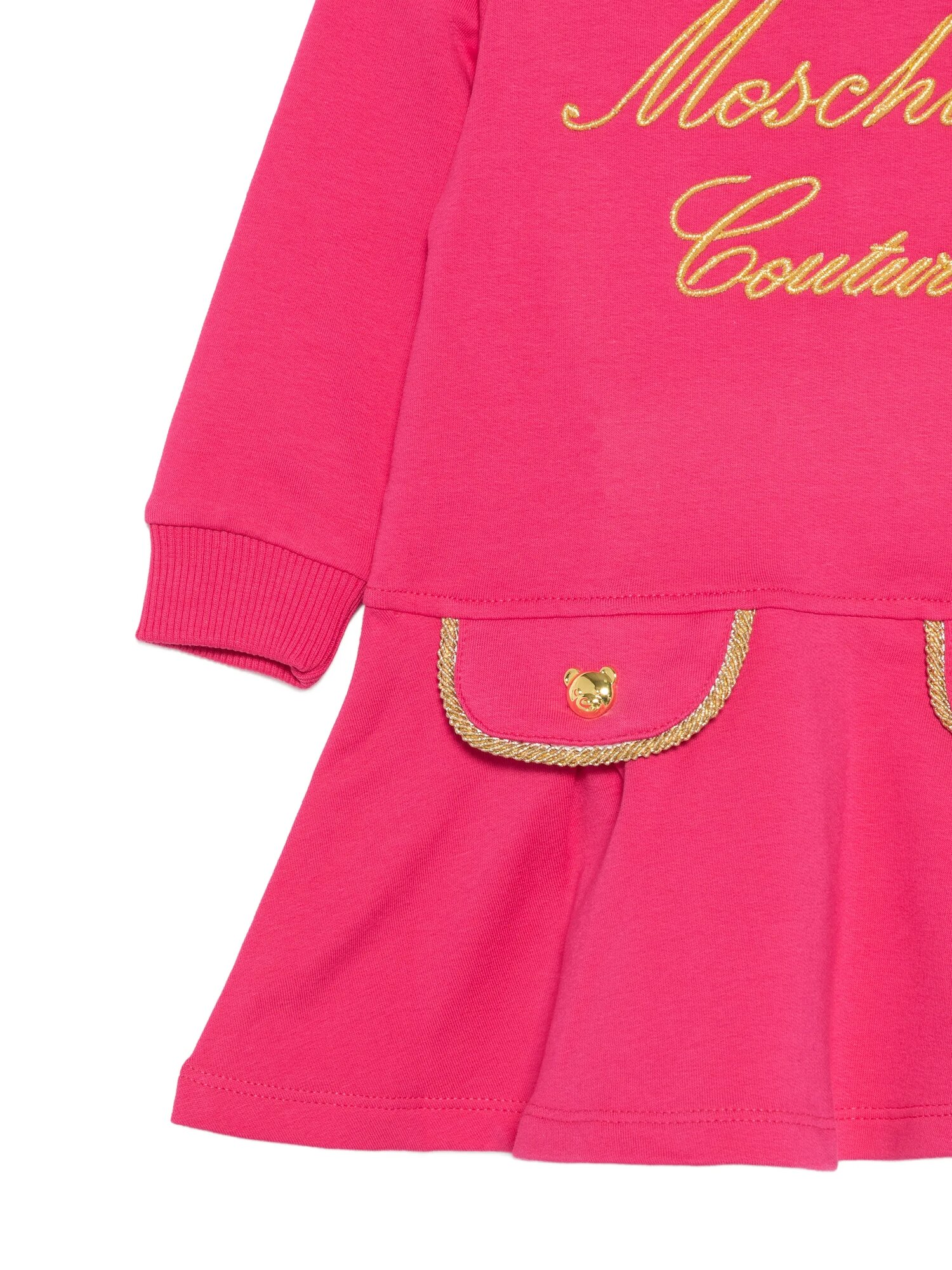 Платье MOSCHINO Logo-embroidered dress, размер 74, кораллово-розовый — фото 1