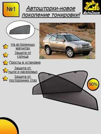 Автошторки магнитные для Lexus RX 300 (XU10) Iпоколение (1997-2003г. в.), на передние двери 2 шт/шторки для автомобиля/съемная тонировка/AutoZoom