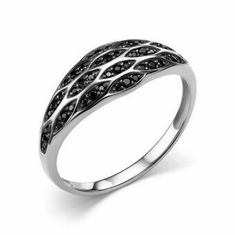 Кольцо тонкое, широкое JEWELIN, серебро, 925 проба, родирование, фианит