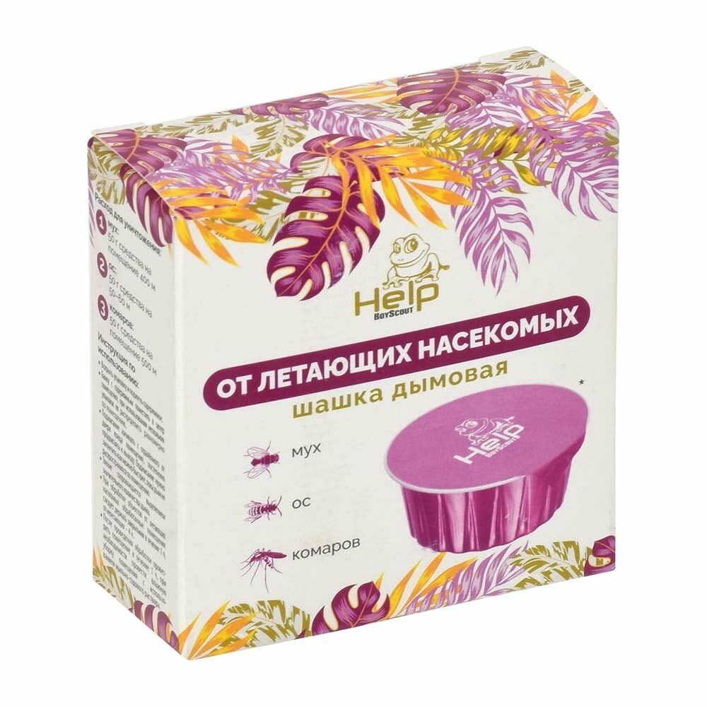 Инсектицидная дымовая шашка от Комаров, МУХ и ОС HELP 50 г 80233