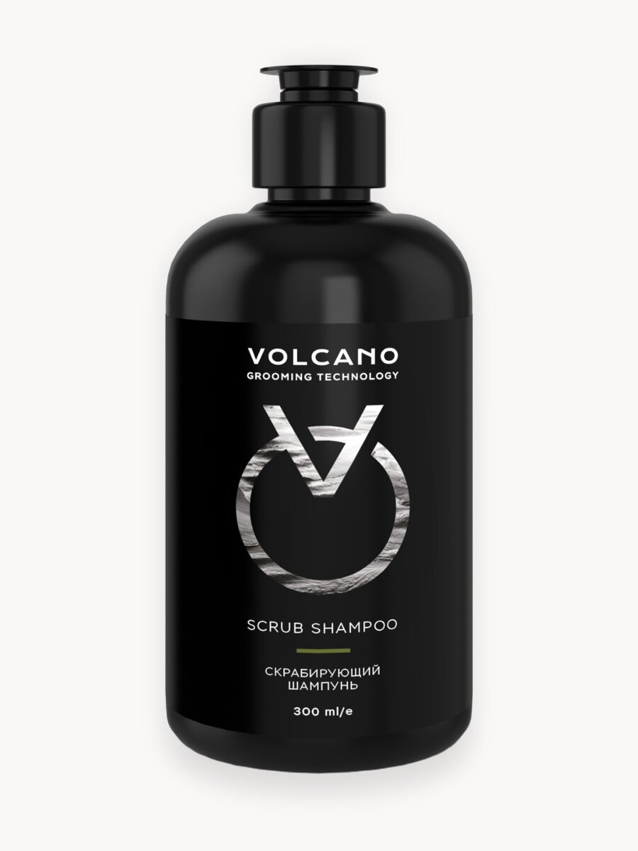 Шампунь Volcano Scrub shampoo, скрабирующий шампунь, мужской, для жирных волос, 300 мл