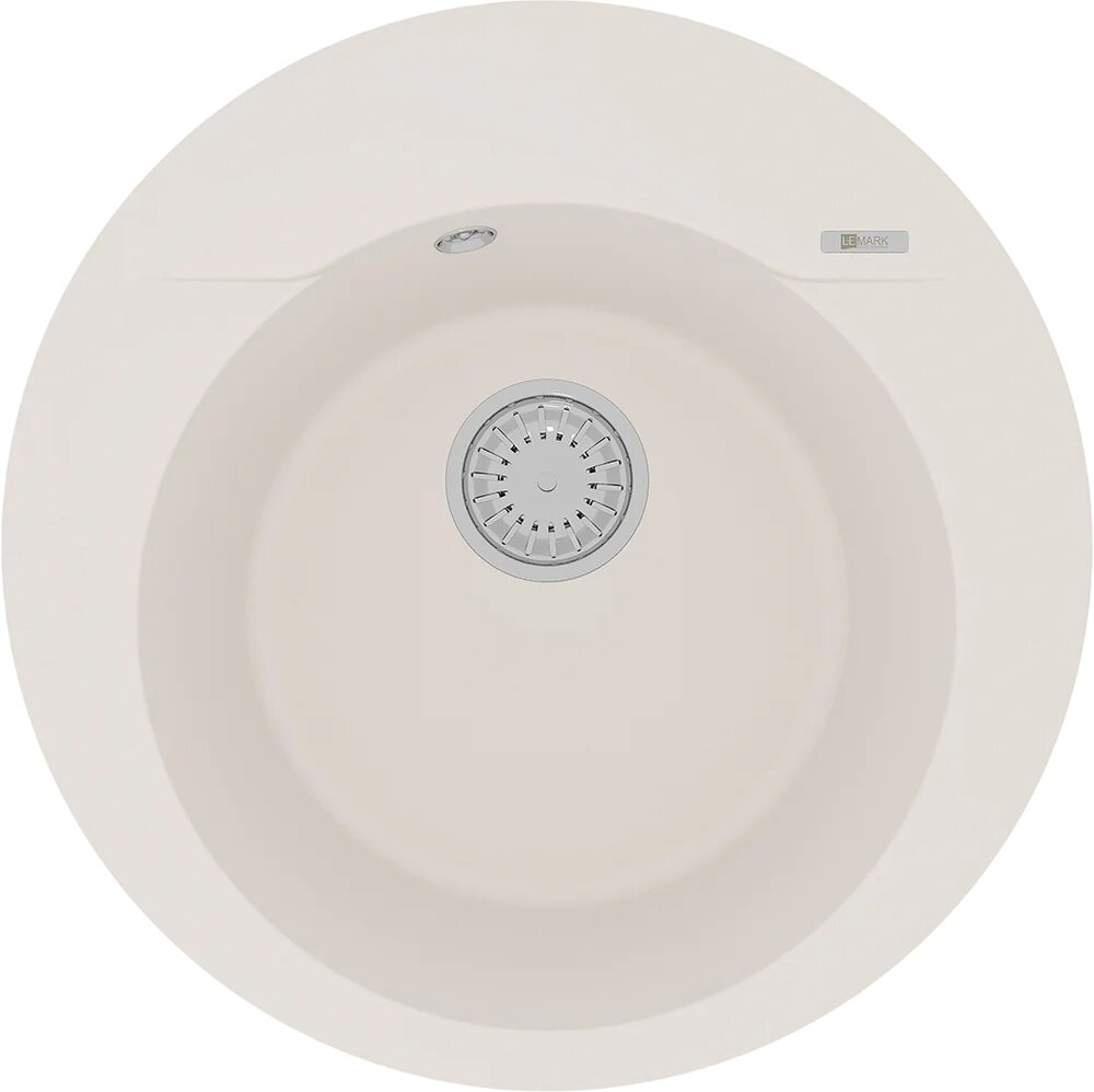 Мойка кухонная Lemark Sula 500 9910004 50x50, круглая, мойка для кухни, белая, матовая