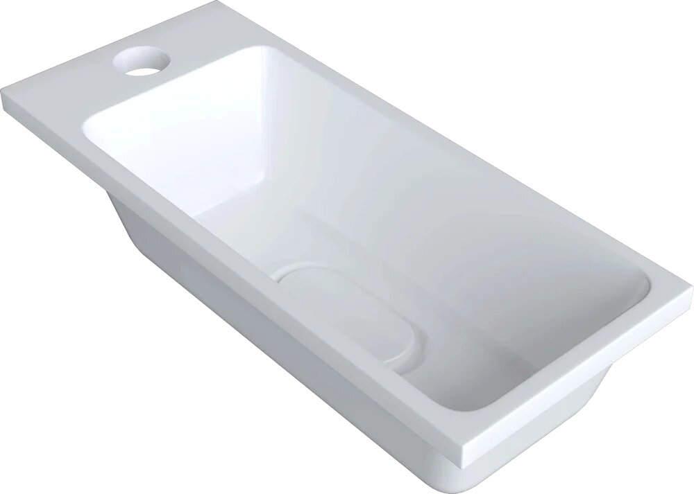 Раковина маленькая в туалет Madera Modul 50 мини, встраиваемая, прямоугольная, белая, 50 см, российская