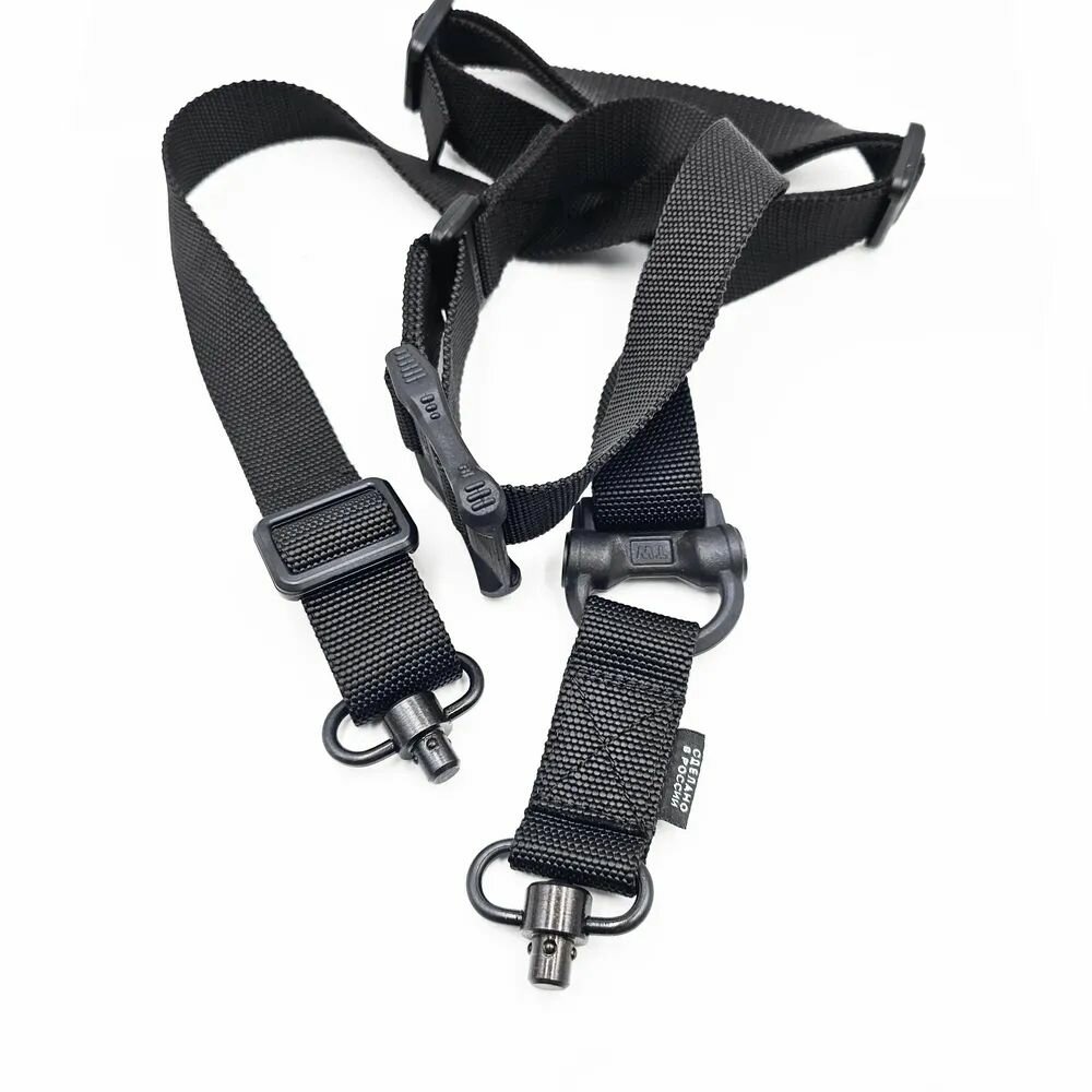 Ремень MS4- с двумя QD антабками Tactical Warrior тактический, Черный