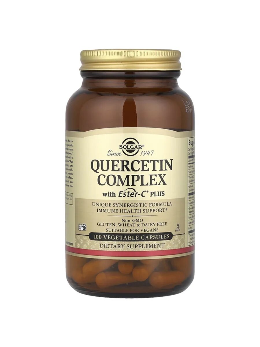БАД Solgar "Quercetin", антиоксидантный, для иммунитета, 100 капс.