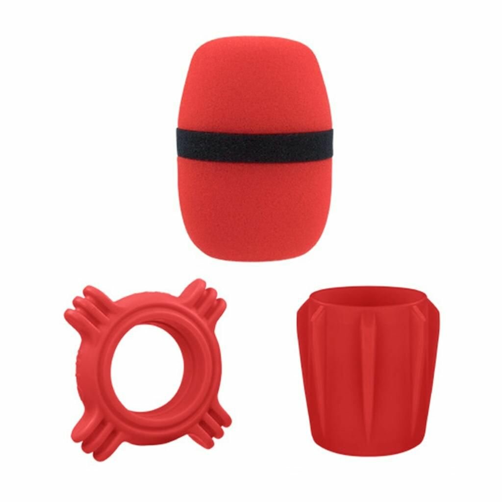 Антискользящие кольца и пенопластовые чехлы для микрофона, красный