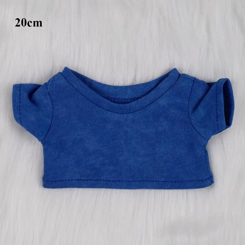 Хлопковые футболки для кукол 10/15/20 см Синий, Blue-20cm-Style 1
