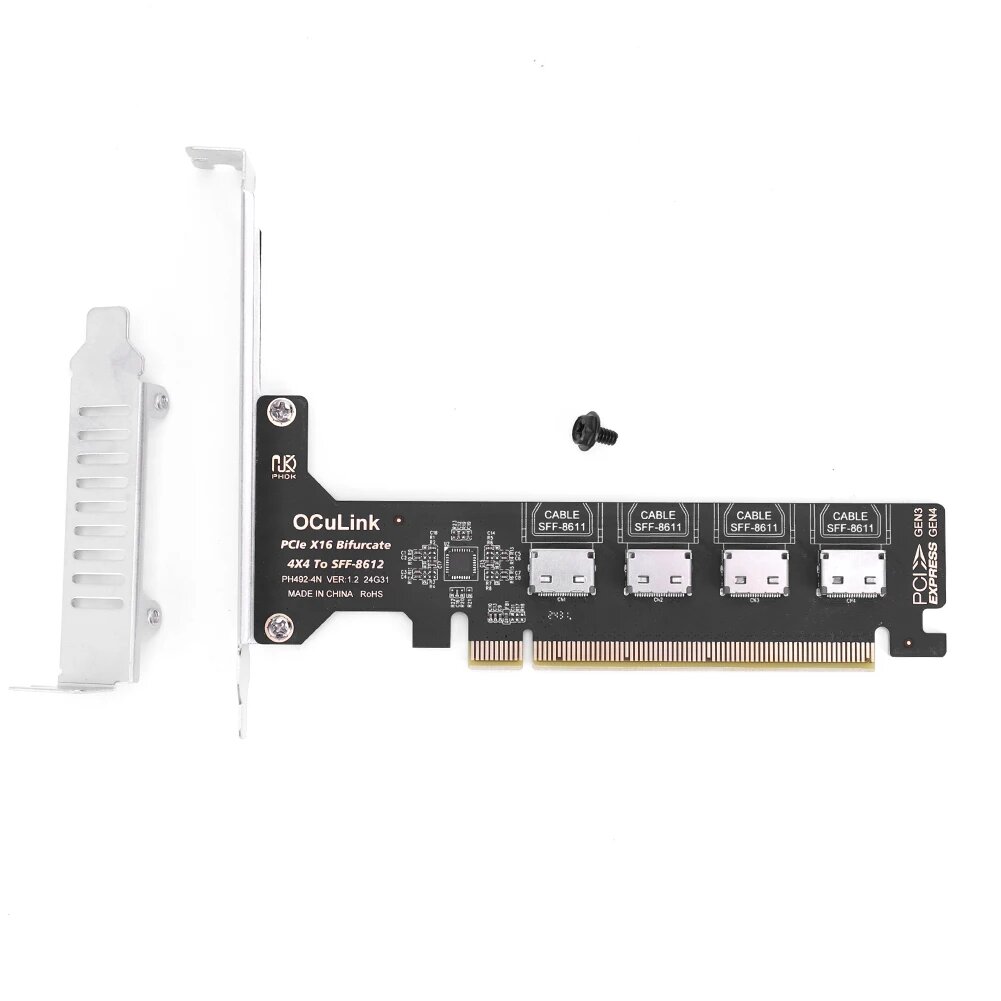 Разделенная бифуркационная карта PCI-Express 4.0 SFF-8612 64 ГБ