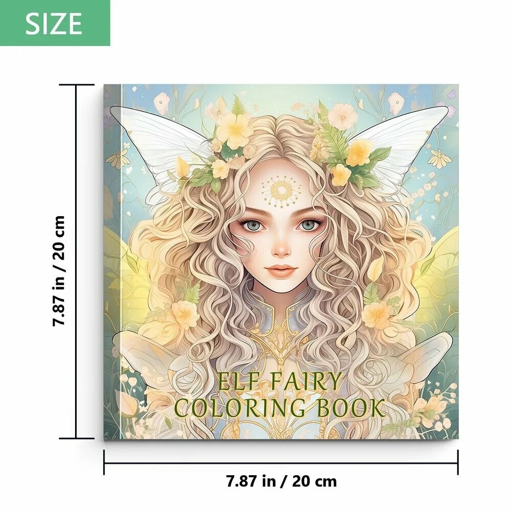 Книжка-раскраска цветочная фея, Альбом для рисования эльфы, высокое качество Книга каракулей 30 см*21 см, подходит для раскрашивания как взрослыми, так и детьми