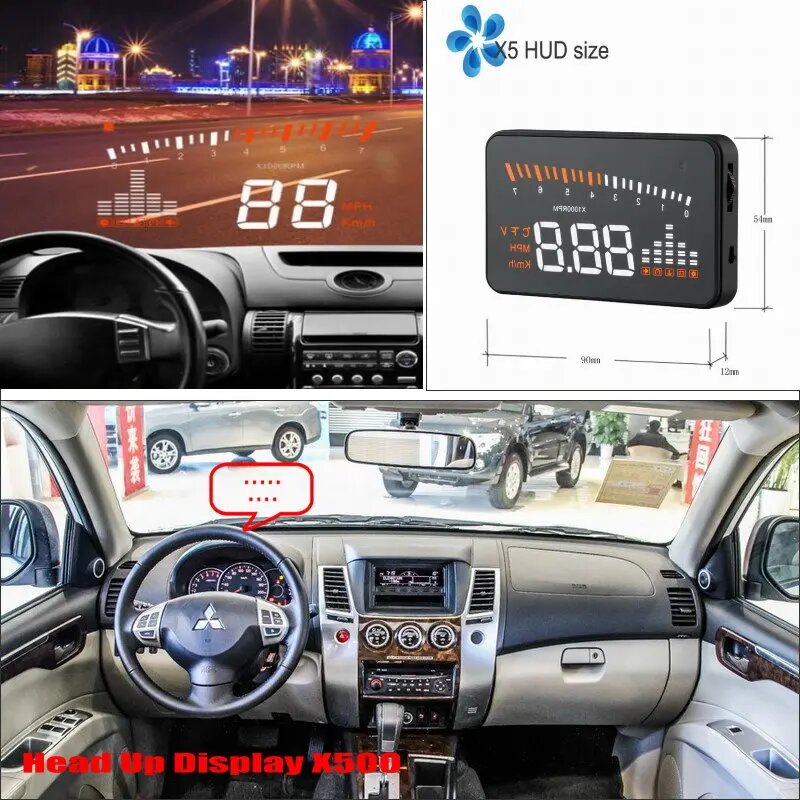 Для Mitsubishi Pajero Sport/Pajero Dark 2010-2024 автомобильный HUD проекционный дисплей экран вождения проектор отражающее лобовое стекло