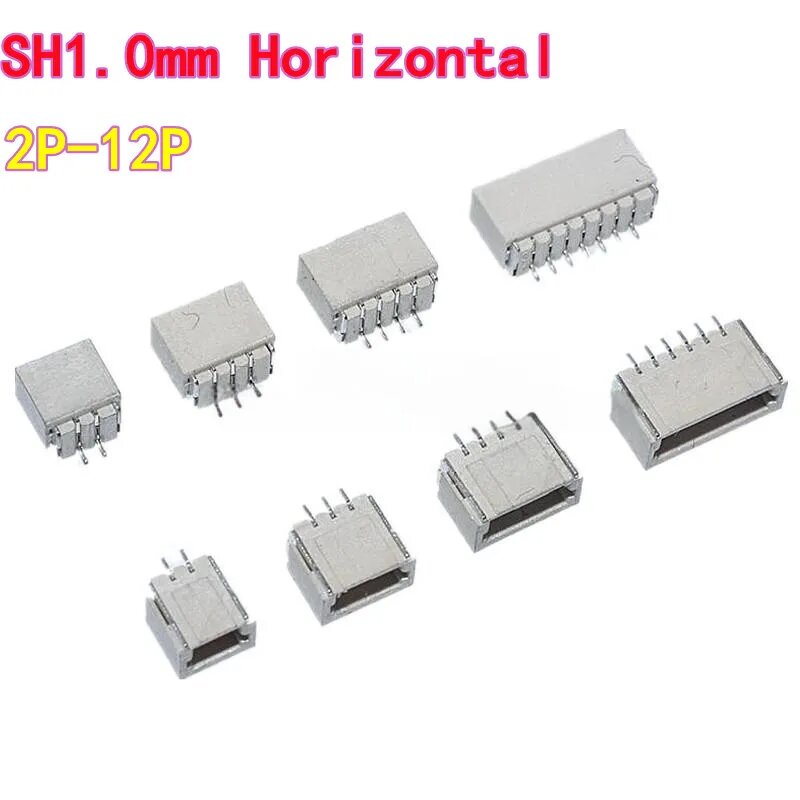SMD разъемы 2P/3P/4P/5P/6P/7P/8P/10P SH1.0 мм Horizontal, 6P