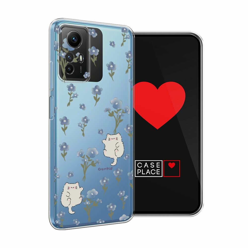 Чехол на Xiaomi Redmi Note 12S / Сяоми Редми Ноут 12S с принтом "Gentle cats", прозрачный — фото 1