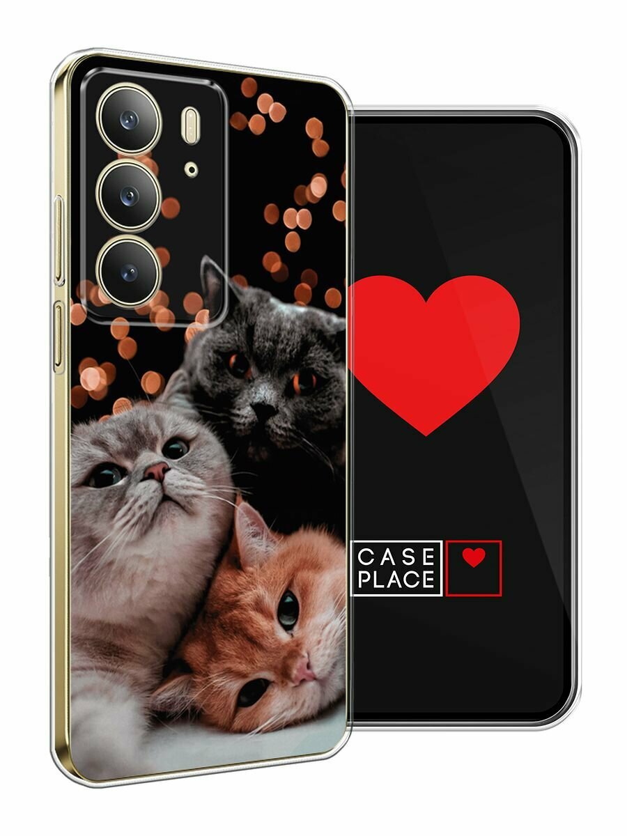Чехол на Realme C75 4G / Реалми C75 4G с принтом "Кошачьи обнимашки" — фото 1