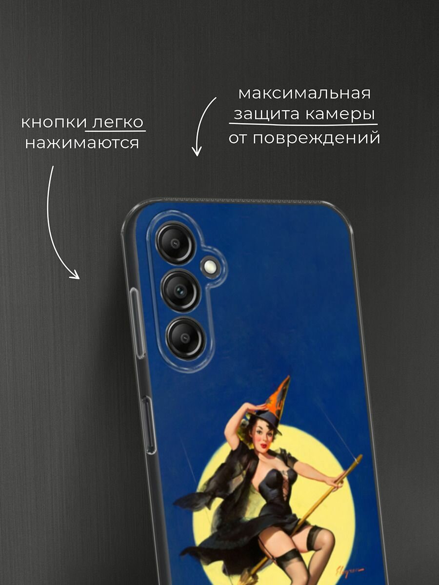 Чехол на Samsung Galaxy A15 / Самсунг А15 с принтом "Pin-Up Witch" — фото 1