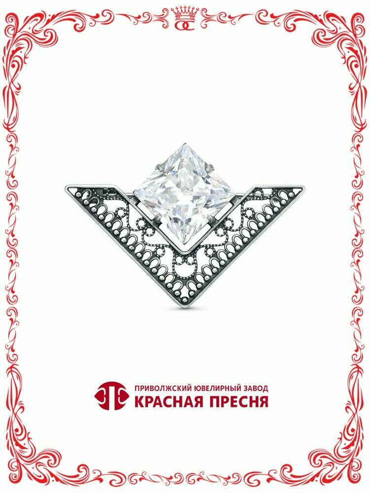 Брошь, фианит