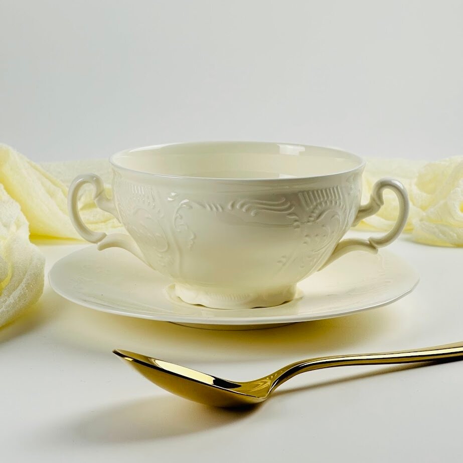 Бульонница 390 мл с тарелкой 17,5 см MARIA CREAM