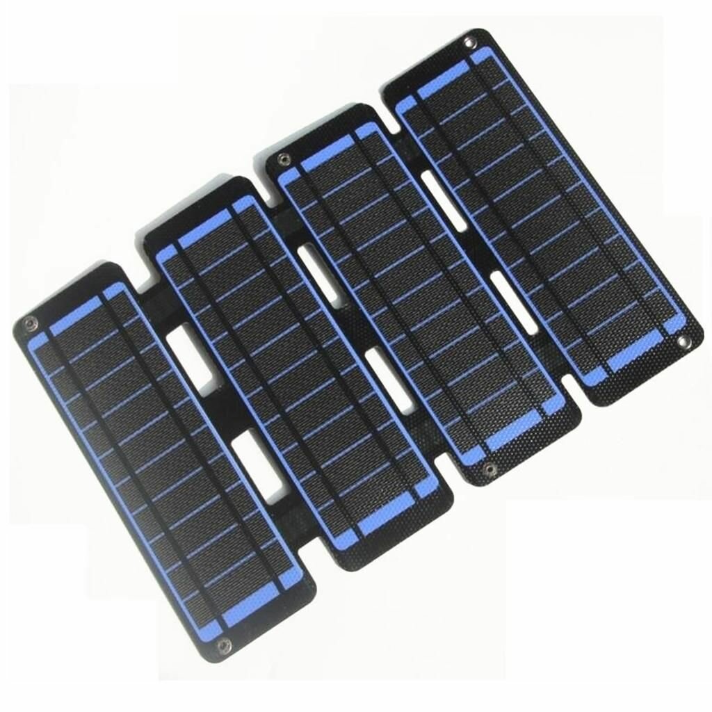 Double USB 14W Solar Charging Pad Зарядное устройство для рыбалки и пикников, Синий
