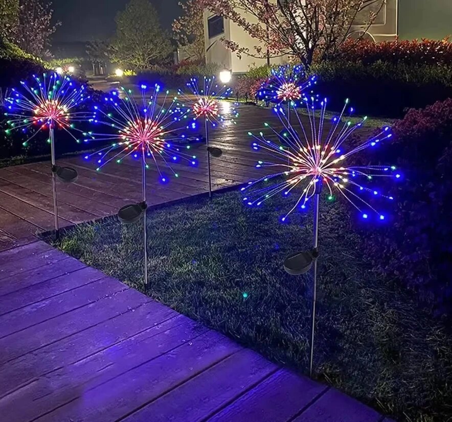 Солнечные огни-фейерверки Multicolor, 200 LEDs