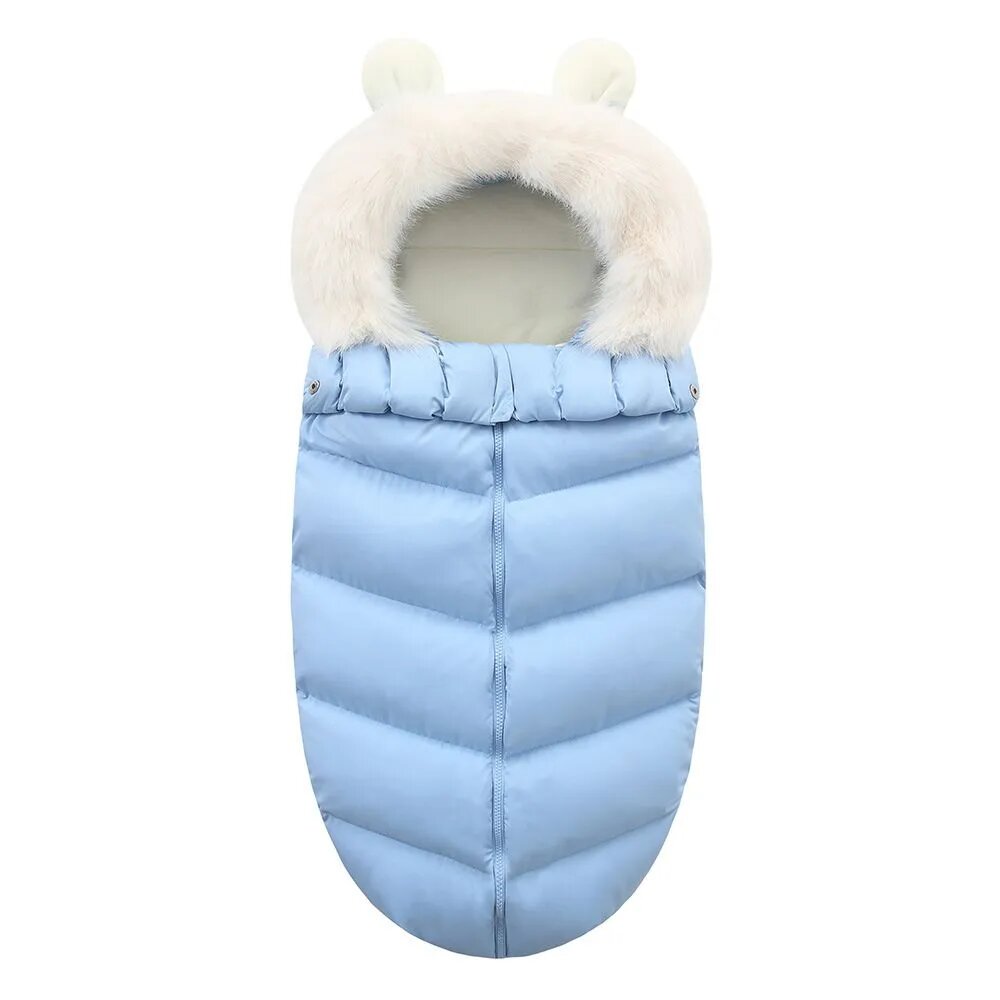 Конверт в коляску зимний для новорожденного Royal felle Cloud голубой, размер 90