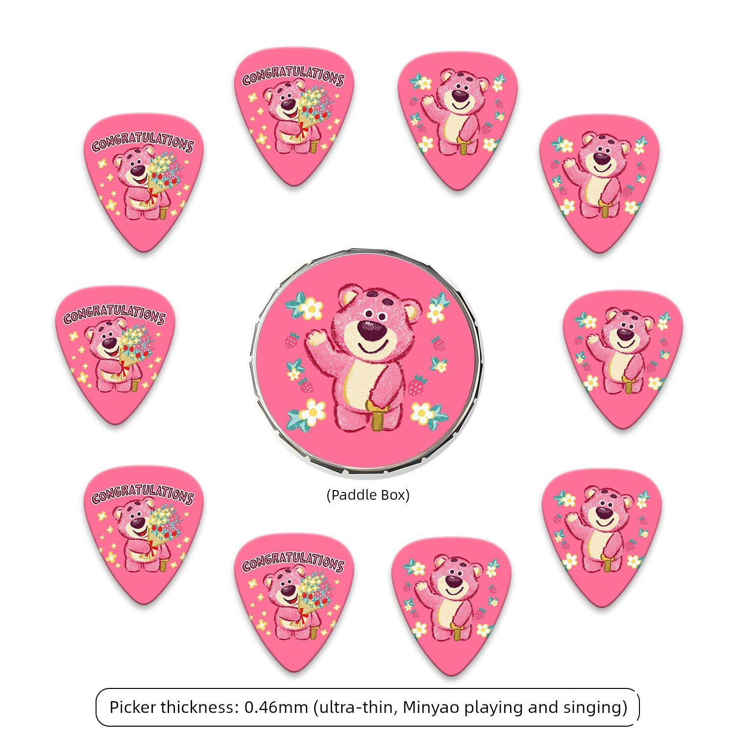 Коробка для медиаторов в виде мультяшного персонажа для фолк-гитары, акустической гитары и электрогитары, милый