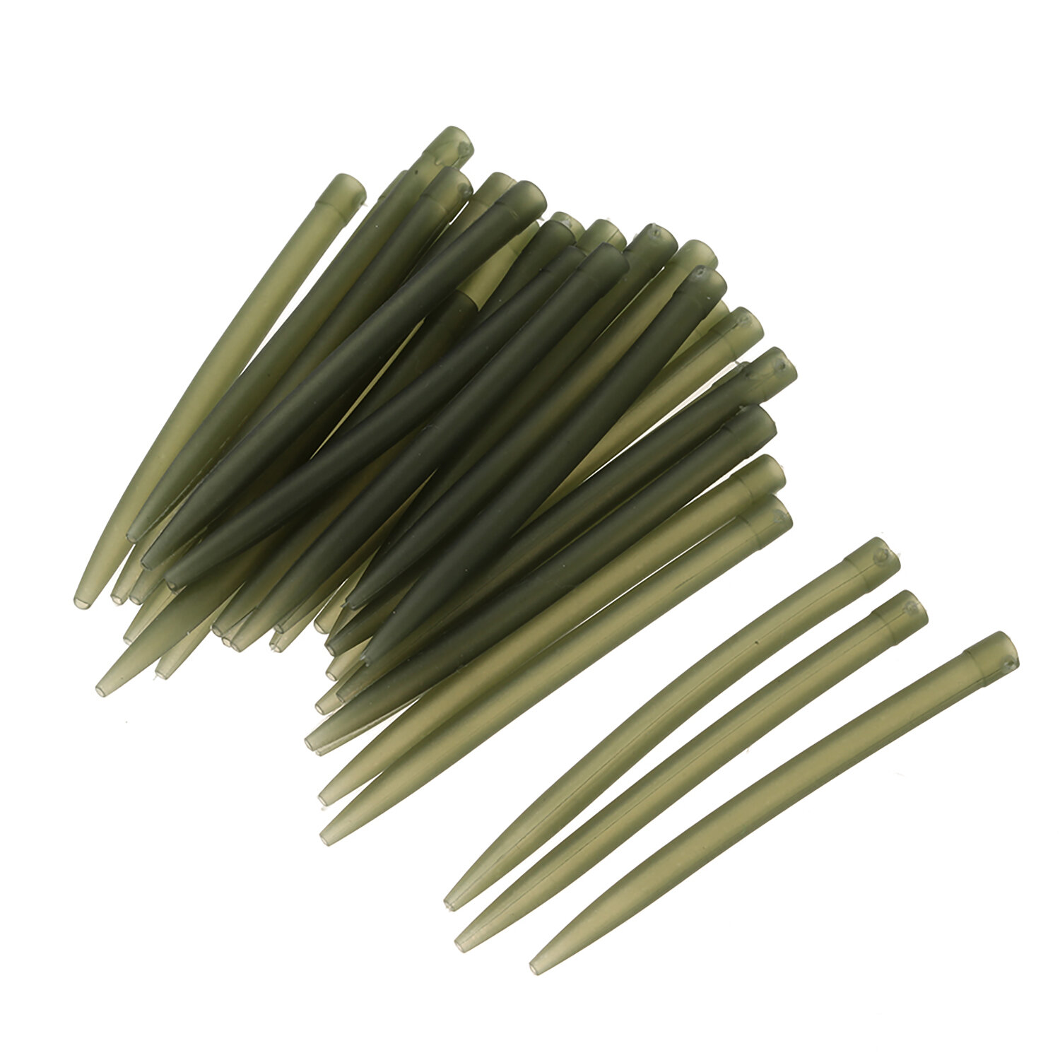 30шт Rubber Sleeves Anti Tangle для рыбацких крючков, 54mm, Brown, Green, Camouflage, Carp Coarse Fishing Accessories