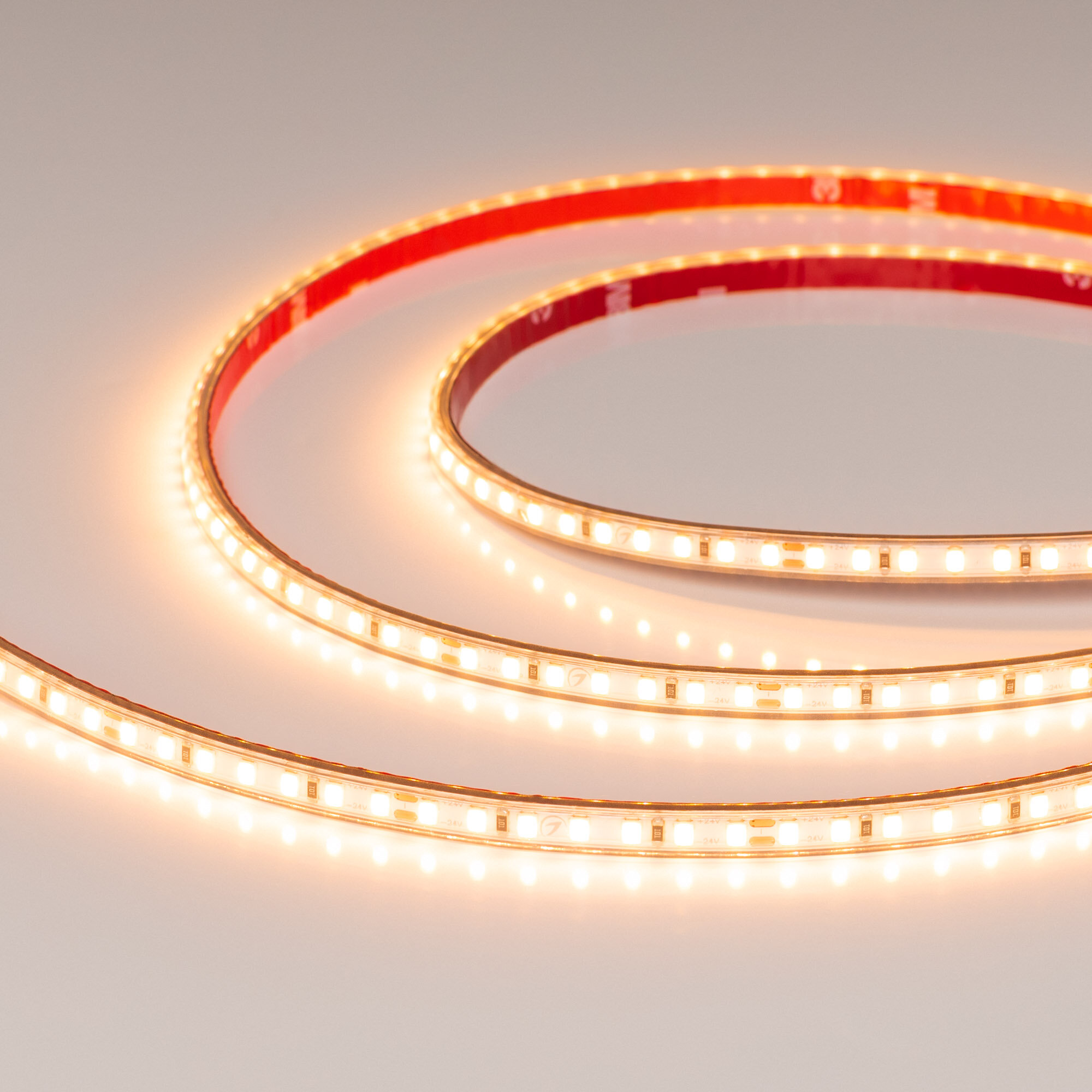 Светодиодная Лента герметичная RTW-PS-A140-7mm 24V Warm2400 (10 W/m, IP67, 5m) (Arlight, CRI>90) 058508