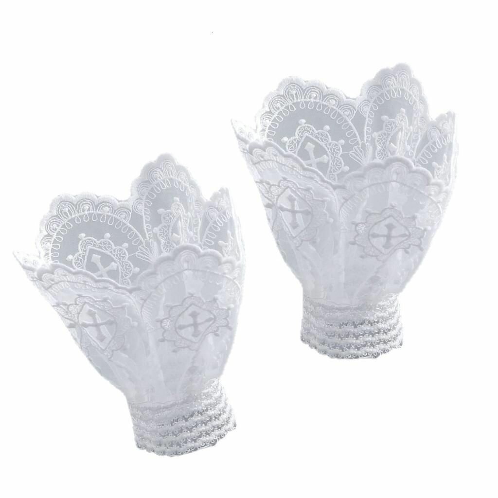 Французские кружевные нарукавники с цветочным узором