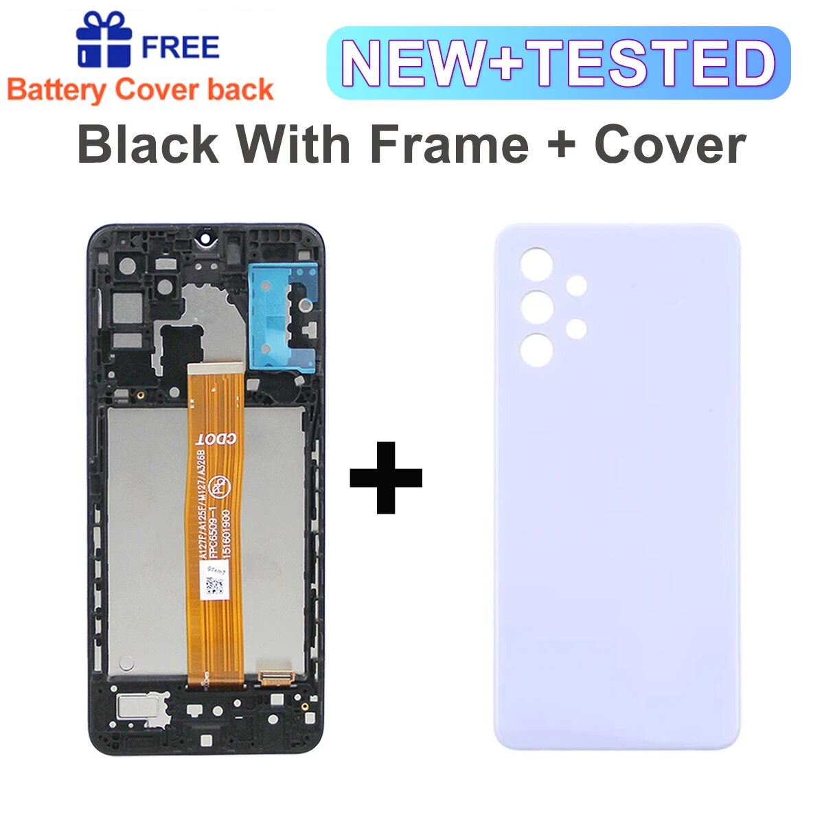 Новый ЖК-дисплей 6,5 дюйма для Samsung A32, дисплей с сенсорным экраном и дигитайзером для Samsung A32 5G A326 A326B A326U, замена дисплея Frame Purple Cover