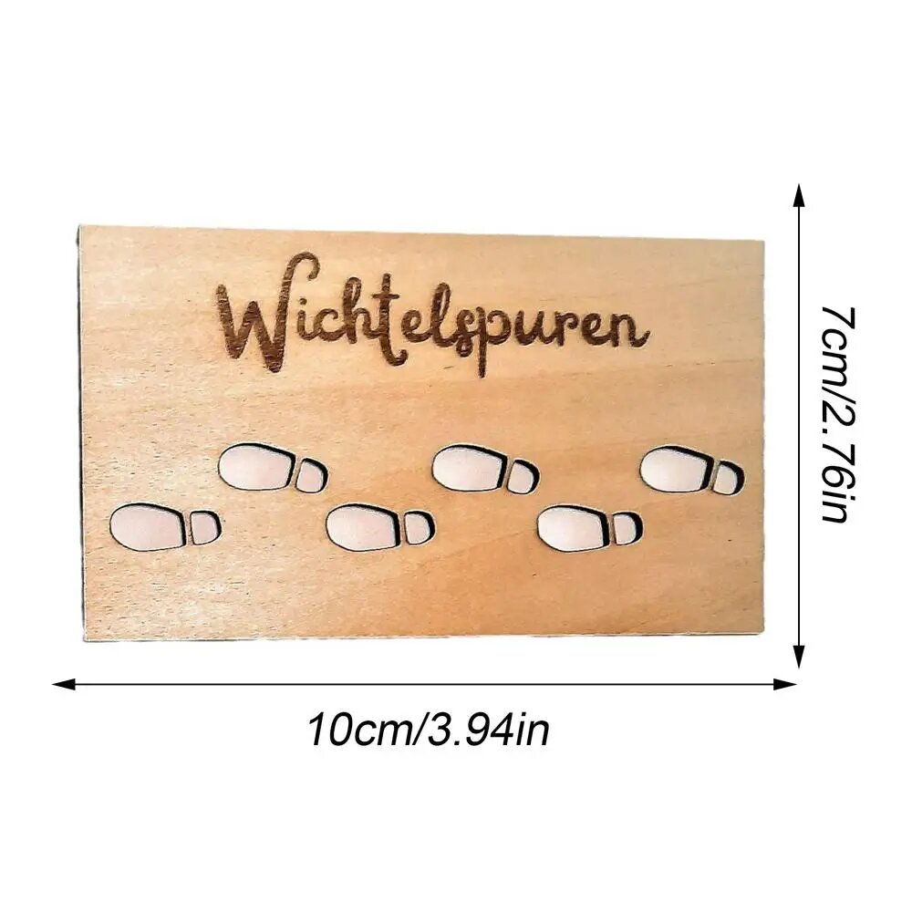 Рождественский гном в форме деревянного трафарета, шаблон следов, украшение для рождественской елки, гном, эльфийский след, Рождественское окно, декор для пола