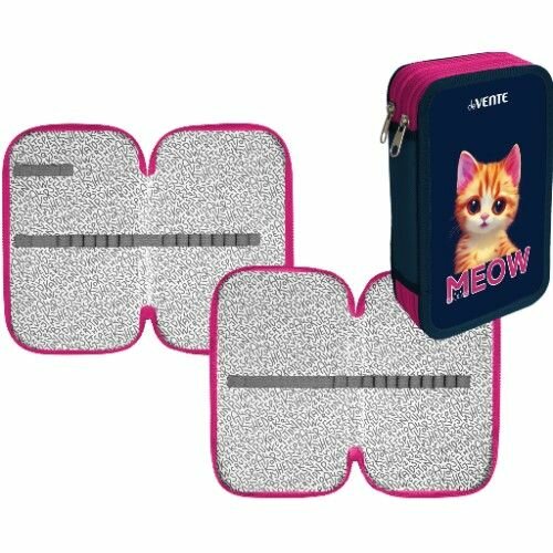 Пенал deVENTE MEOW 7012408, 2 отделения, для начальной школы