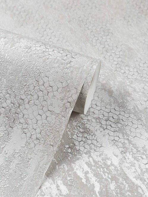 Обои винил горячего тиснения, моющиеся на флизелиновой основе Аспект Кайра 1.06м х 10.05м, штукатурка, цвет светло-серый 70671-56