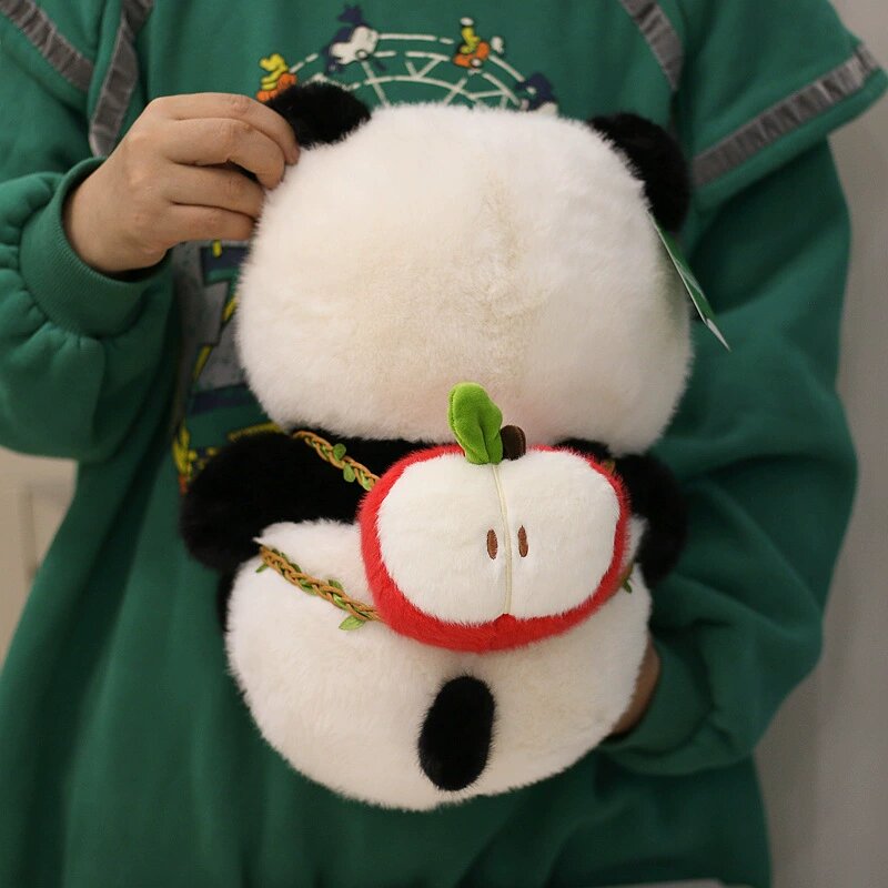 Аутентичная кукла Хууа Панда Назад Фортуна Яблоко Авокадо Гриб мягкая игрушка Кукла Ченду База в одном стиле красное