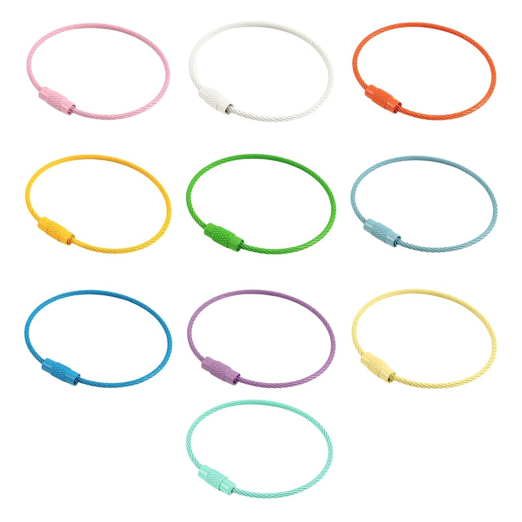 Кольца для ключей из стальной проволоки 10 цветов-серия macaron color