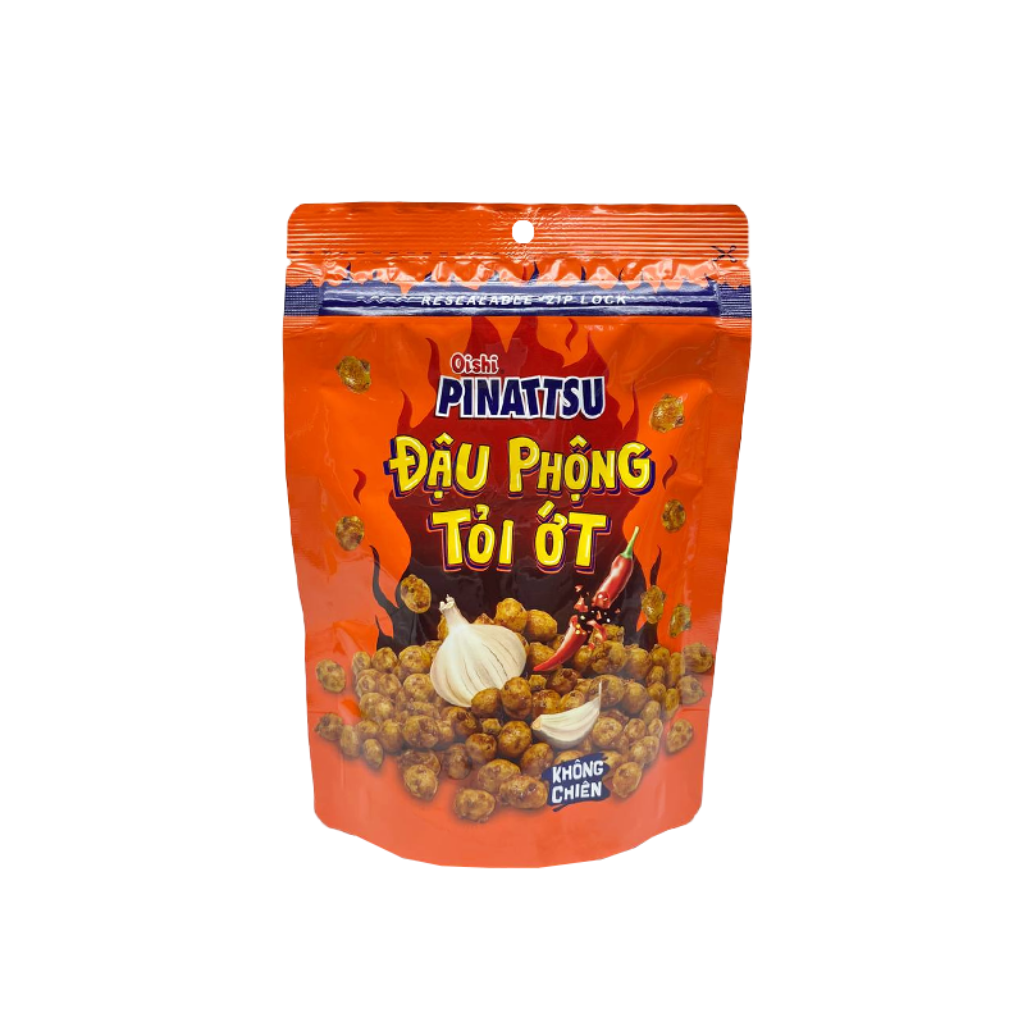Снеки арахисовые Pinattsu со вкусом чеснока и перца чили 85 г, Вьетнам