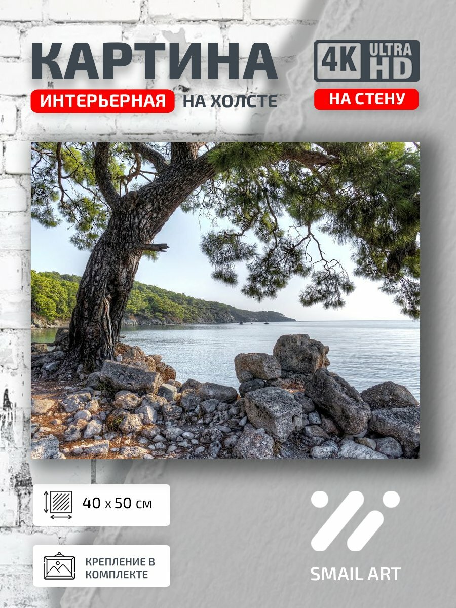 Картина на холсте интерьерная 40 на 50 на стену Море Landscape для офиса пейзаж интерьер